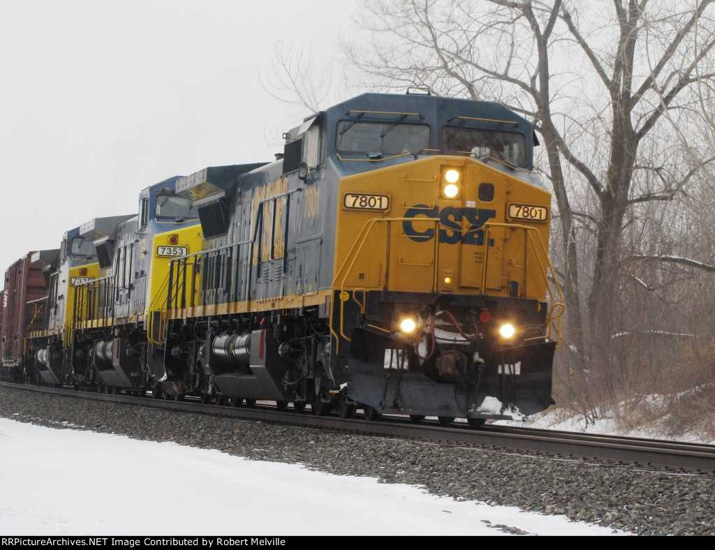 CSX 7801 with sisters 7353 and 7330 at Union St
